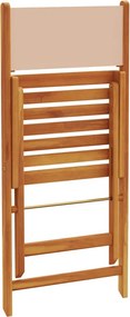 3dílný bistro set béžový textil a masivní dřevo 3281871