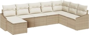Set pohovek 8 ks Béžová polyratan 3346841