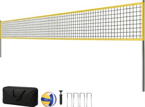 SPORTNOW sada badminton/volejbal – nastavitelná síť s ocelovými tyčemi, přenosný set s míčem a taškou | Aosom