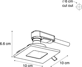 Sada 6 moderních zapuštěných bodových svítidel tmavě bronzová čtvercová IP44 - Qure
