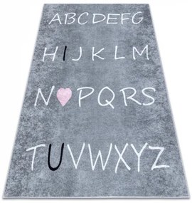 Dywany Luszczow Dětský kusový koberec JUNIOR 52106.801 pratelný  Abeceda pro děti protiskluz, šedá Rozměr koberce: 120 x 170 cm