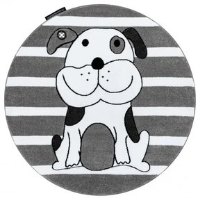 Dywany Łuszczów Dětský kusový koberec Petit Puppy grey kruh ROZMĚR: 140x140 (průměr) kruh