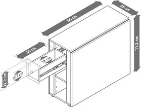 Tchibo - Jídelní stůl se sklopnými deskami - barva: bílá