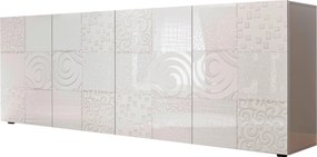XXXLutz ŠIROKÁ KOMODA, vysoce lesklá bílá, 241/84/42 cm MID.YOU - Online Only komody - 001844005402