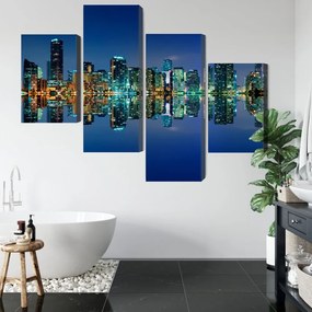 Vícedílný obraz Panorama Miami V Noci Nedostatek Nedostatek Plátno Canvas 240x150