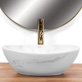 Rea Sofia Nature Marble, umyvadlo na desku 410x345x150mm, imitace kamene, REA-U6605