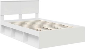 Rám postele s čelo Bílá 120 x 200 cm Kompozitní dřevo 3407904