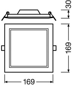 LED podhledové svítidlo LEDVANCE Slim Square 155mm 12W/4000K neutrální bílá