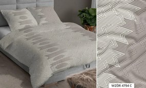 Saténový povlak na polštář 40x40 béžový geometrický na zip 4794 C KARO Satin
