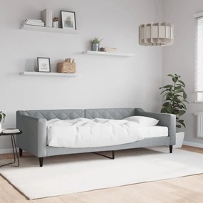 Válenda s matrací světle šedá 90 x 200 cm textil 3197408