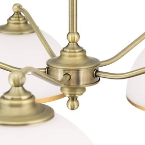 Orion LU 1838/5 - Lustr na řetězu OLD LAMP 5xE27/40W/230V bílá/mosaz