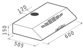 Pyramis 65041701 - Digestoř STANDARD HOOD 60 cm černá