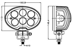 LED Bodové svítidlo pro automobil BLACK LED/60W/10-30V IP69 5700K oválný