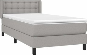 Box spring postel s matrací světle šedá 90x190 cm textil 3129993