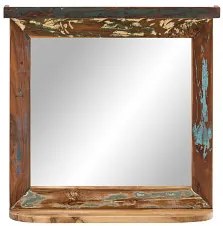 Zrcadlo s poličkou Gautama z recyklovaného dřeva