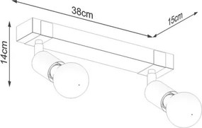 Stropní svítidlo SOLLUX ZUCA 2 černé E27 2x15W bez žárovky SL.1296