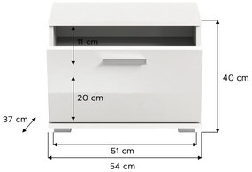 Předsíňová lavice na boty Prego, bílá lesk