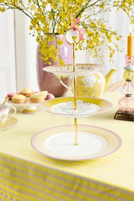 Pip Studio Lily &amp; Lotus třípatový etažér, žlutý (Třípatrový etažér)