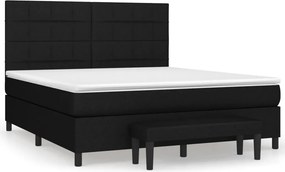 Box spring postel s matrací černá 160x200 cm textil 3136607