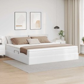 Postel s úložným prostorem a matrací Bílá 200 x 200 cm 3370179