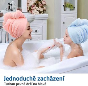 Zaparkorun Rychleschnoucí turban na hlavu pro dospělé - Růžový