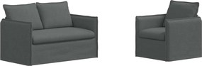 Set pohovek 2 ks Tmavě šedá Textil 3407524