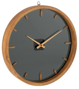 Dřevěné černohnědé hodiny Herve S - Ø40*5 cm