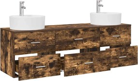 Sada koupelnových skříněk 3 ks Kouřový dub 62,5 x 44,5 x 50 cm 3405871