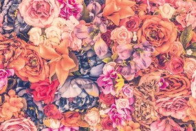 DIMEX | Samolepicí vliesová fototapeta na zeď Květinové pozadí MA-5-1288 | 375 x 250 cm | fialová, oranžová, růžová