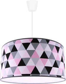 Závěsné svítidlo Garo, 1x textilní stínítko se vzorem (výběr ze 3 barev), (výběr ze 3 barev konstrukce), (fi 40cm)