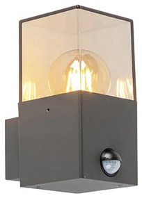 Venkovní nástěnná lampa tmavě šedá s detektorem pohybu IP44 - Dánsko