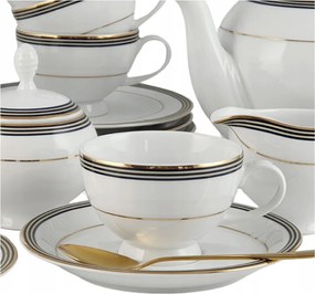 Ofelia Gold čajový servis pro 6 osob 15 kusů |Porcelán Bogucice
