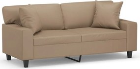 2místná pohovka s polštáři cappuccino 140 cm umělá kůže 3200870
