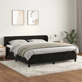 Box spring postel s matrací černá 180x200 cm samet 3127567