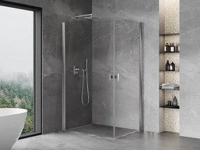 Mexen Mist-B Duo, 2-křídlý ​​výklopný sprchový kout 85 x 70 cm, čiré sklo, chromový profil, 8A2-085-070-01-00