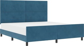 Postel s boxspringem s čelo Tmavě modrá 180 x 200 cm samet 3344961