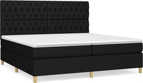 Box spring postel s matrací černá 200x200 cm textil 3142603
