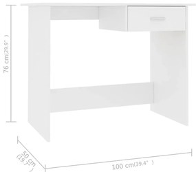 Petromila Psací stůl bílý 100 x 50 x 76 cm dřevotříska