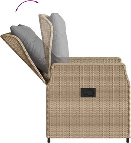 5dílný zahradní jídelní set s poduškami béžový polyratan 3262869