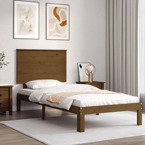 vidaXL Rám postele s čelem 90 x 200 cm masivní dřevo [3193647] Barva: Bílá