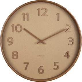 Nástěnné hodiny Pure s rámem ze dřeva 40 cm pískové