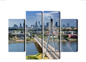 Vícedílný obraz Most S Varšavským Panoramatem V Pozadí Nedostatek Nedostatek Plátno Canvas 120x90