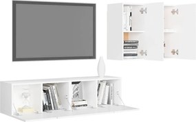4dílný set TV skříněk bílý kompozitní dřevo 3078685