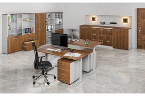 Kancelářský regál PRIMO GRAY, 740 x 800 x 420 mm, šedá/ořech