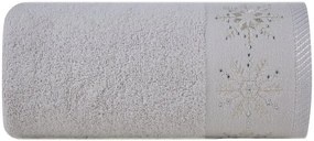 Ručník Joy 3 70x140 stříbrné vánoční hvězdy 480 g/m2 Eurofirany