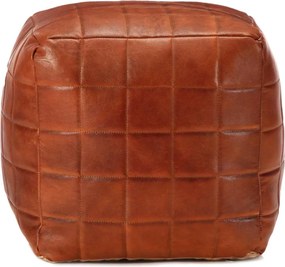 Sedací puf bronzový 40 x 40 x 40 cm pravá kozí kůže 248135