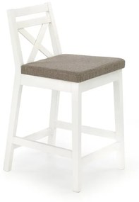 Barová židle- BORYS LOW- Bílá / Béžová