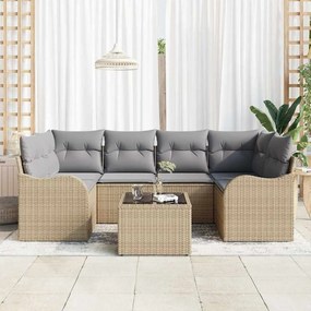 Sada zahradních pohovek 7 ks 6-Počet míst Beige a šedá 3354269