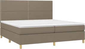 Box spring postel s matrací a LED taupe 200x200 cm textil 3135385
