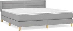 Box spring postel s matrací světle šedá 180 x 200 cm textil 3130369